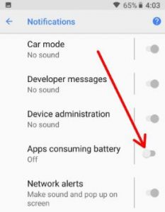 How to disable apps consuming battery in android 8.1 Oreo