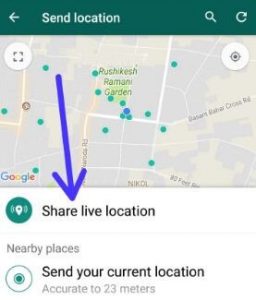 How to share live location on WhatsApp android phone