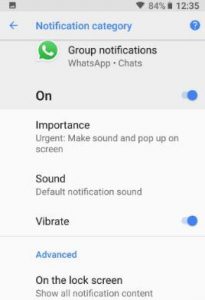 WhatsApp notification channel on android Oreo: How to use