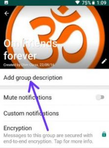How to add group description on WhatsApp android phone