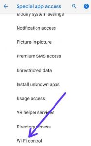 How to disable app to control Wi-Fi in Android P 9.0