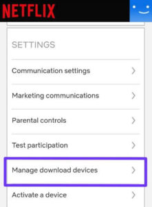 How to remove a device from Netflix download on Android