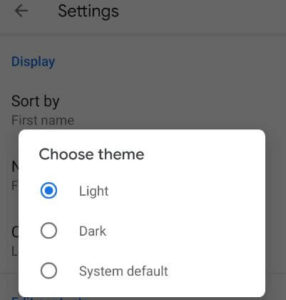 How to Turn Dark Mode On Google Contacts App Android