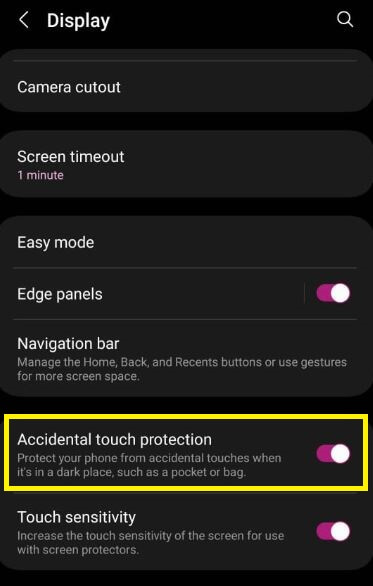 How to Block Accidental Touch Protection on Samsung Phones